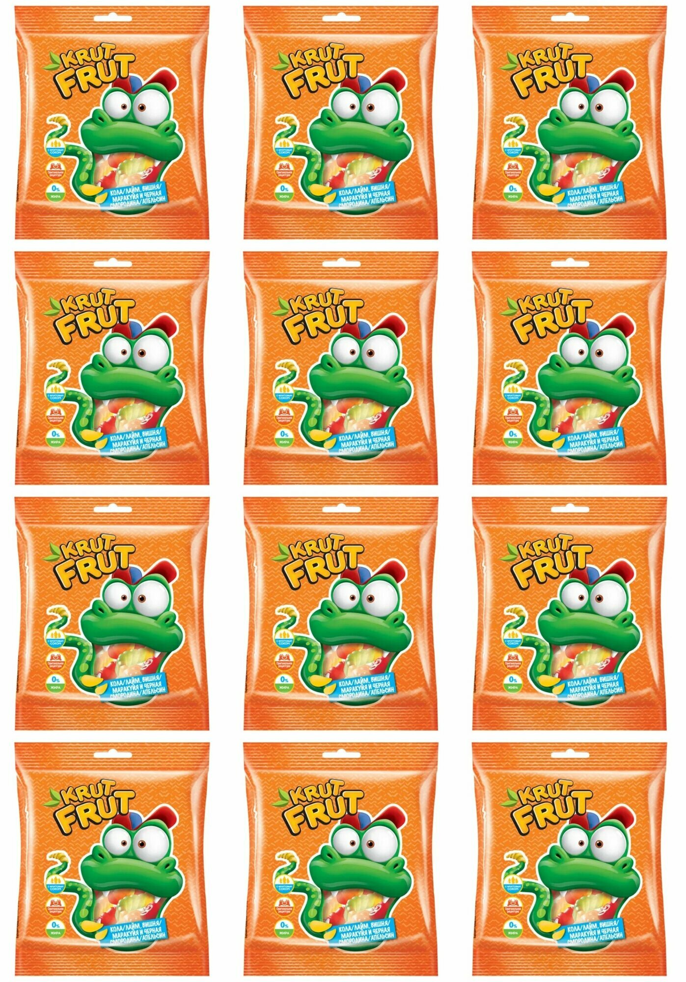 КрутФрут Мармелад Змейки Асорти,70 г,12 шт