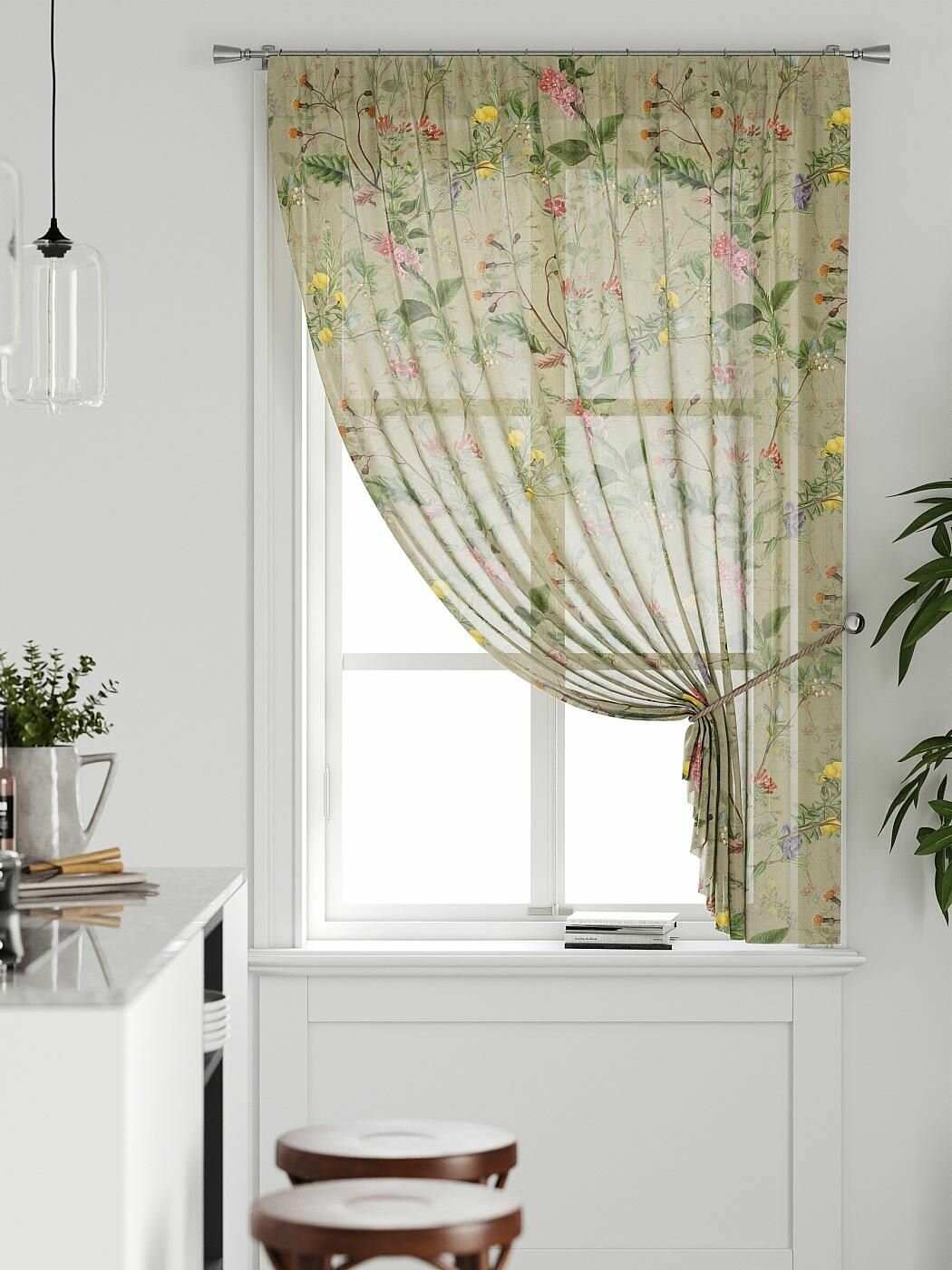 Шторы в кухню / Тюль для кухни Comfy Way 150х170 см 1 шт / Грентил - 117