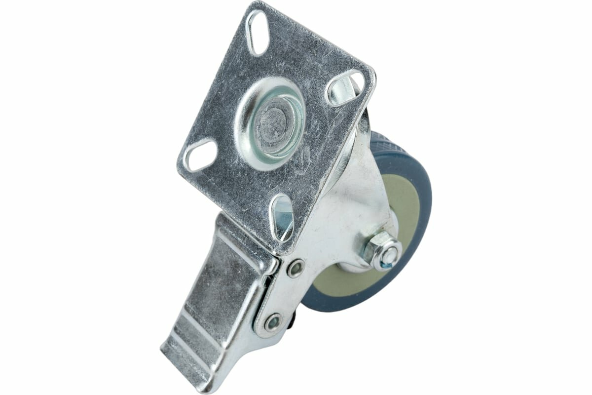 Tech-Krep Колёсная опора поворотная с тормозом D50, сер рез, подшип. скольж. площадка накл