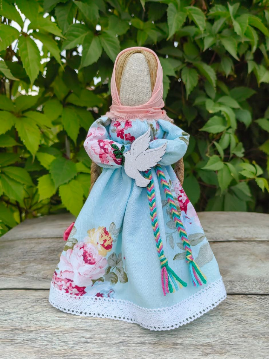 Оберег-кукла "Берегиня Благодать" от Мастерская мастерица, текстиль/дерево, 21 см