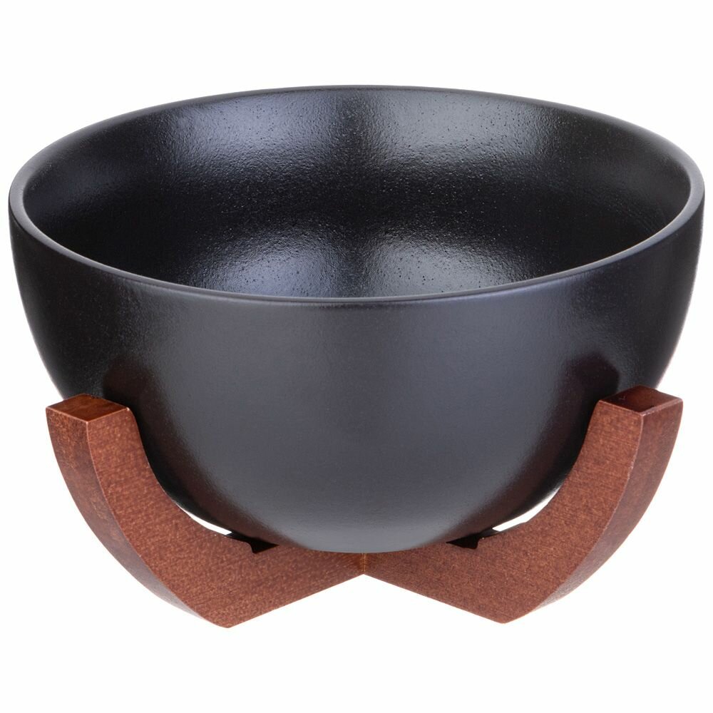 Салатник фарфоровый Lefard "Native" 18 см, на деревянной подставке