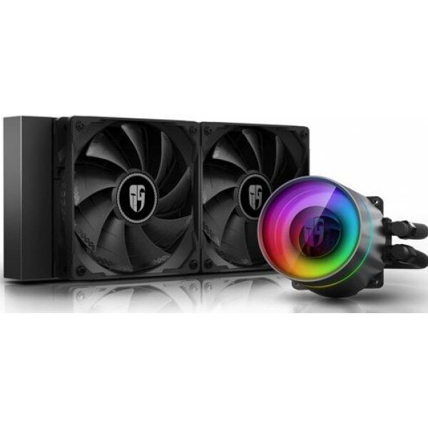 Жидкостная система охлаждения процессора DEEPCOOL CASTLE 240 EX OEM (LGA20XX/LGA1366/LGA115X/TR4/AM4/AM3/+/AM2/+/FM2/+/FM1 (6шт/кор. TDP 280W. ARGB Lig