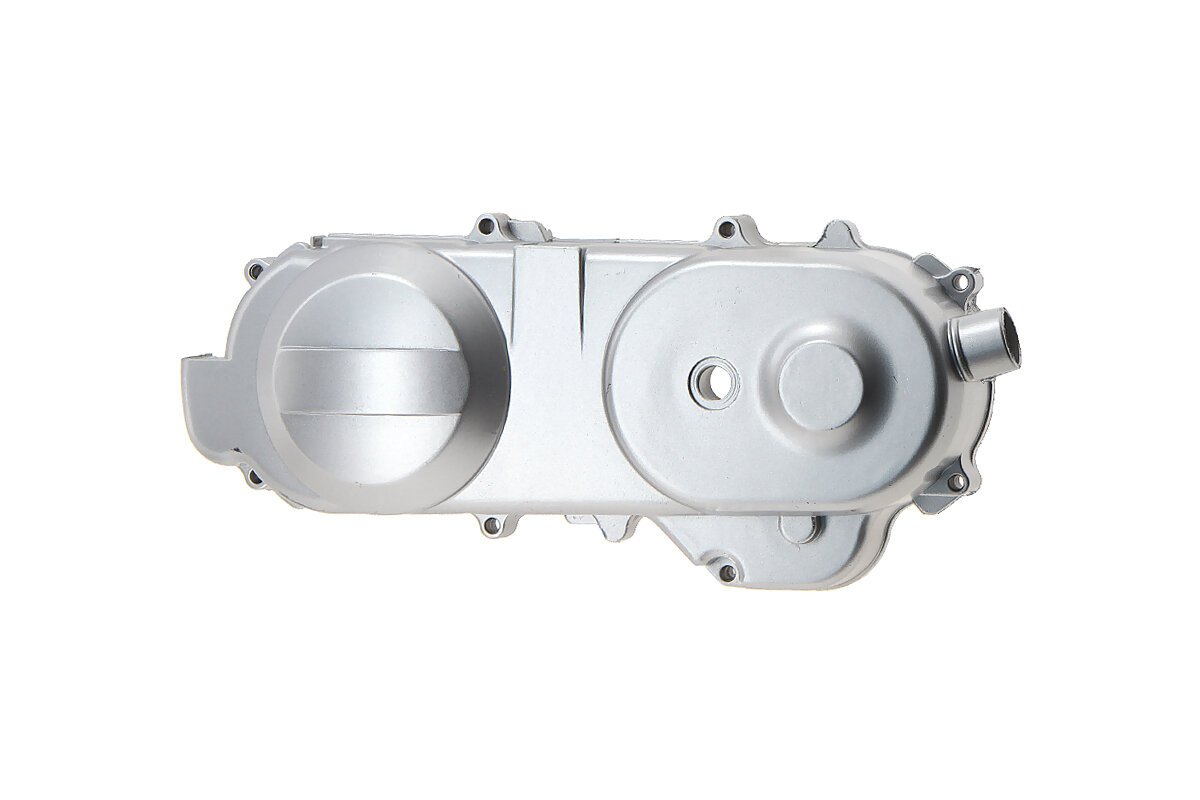 Крышка вариатора для скутера с двигателем 4T 139QMB 50сс (колесная база 10") серебристая