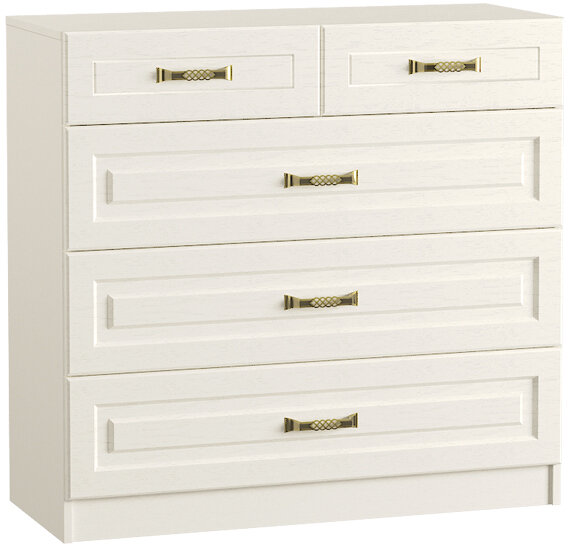 Комод Моби Ливерпуль 10.103, цвет ясень ваниль/белый, ШхГхВ 100,1х41,3х95,3 см