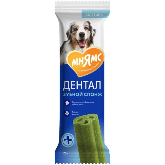 Лакомство Мнямс дентал для собак "Зубные спонжи" с эвкалиптом 25г