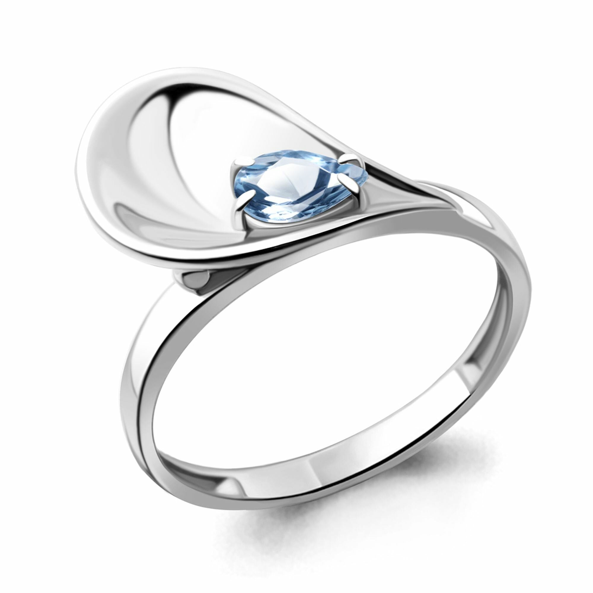 Кольцо, серебро, 925 проба, родирование, топаз