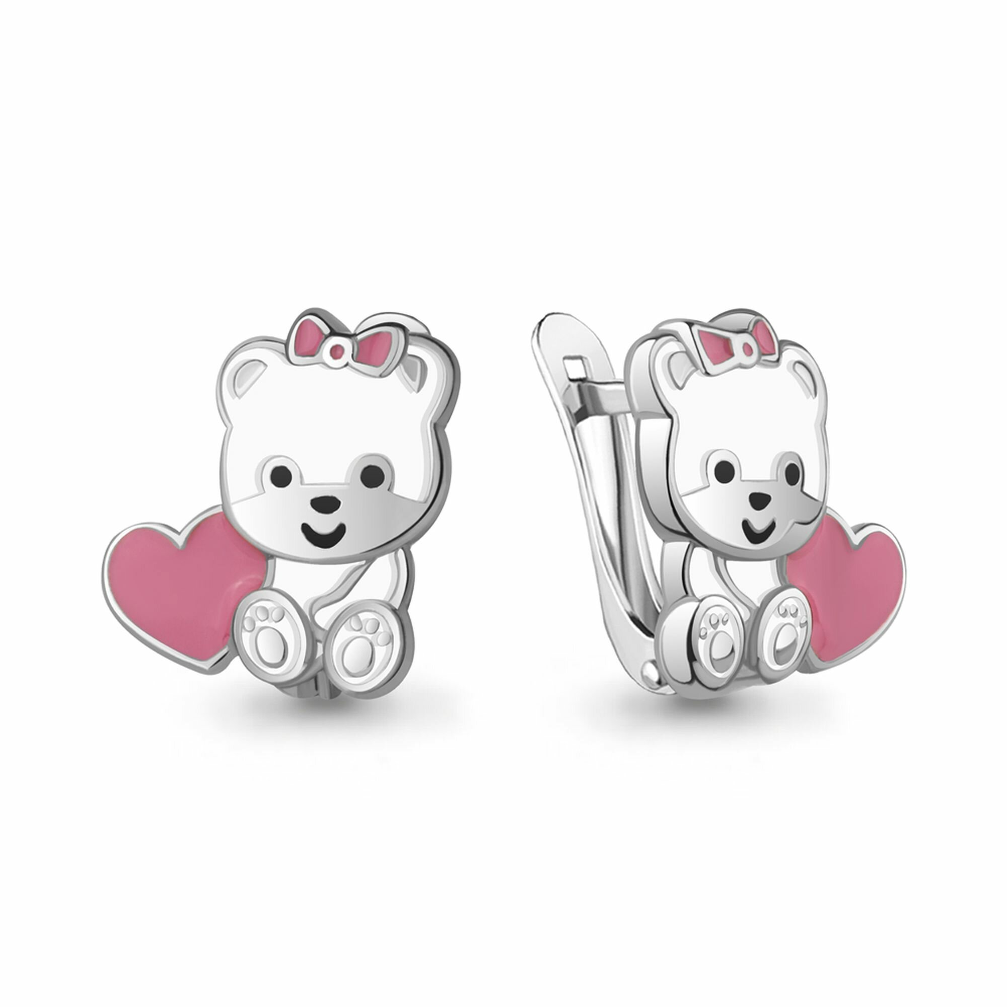 Серьги, серебро, 925 проба, родирование, эмаль