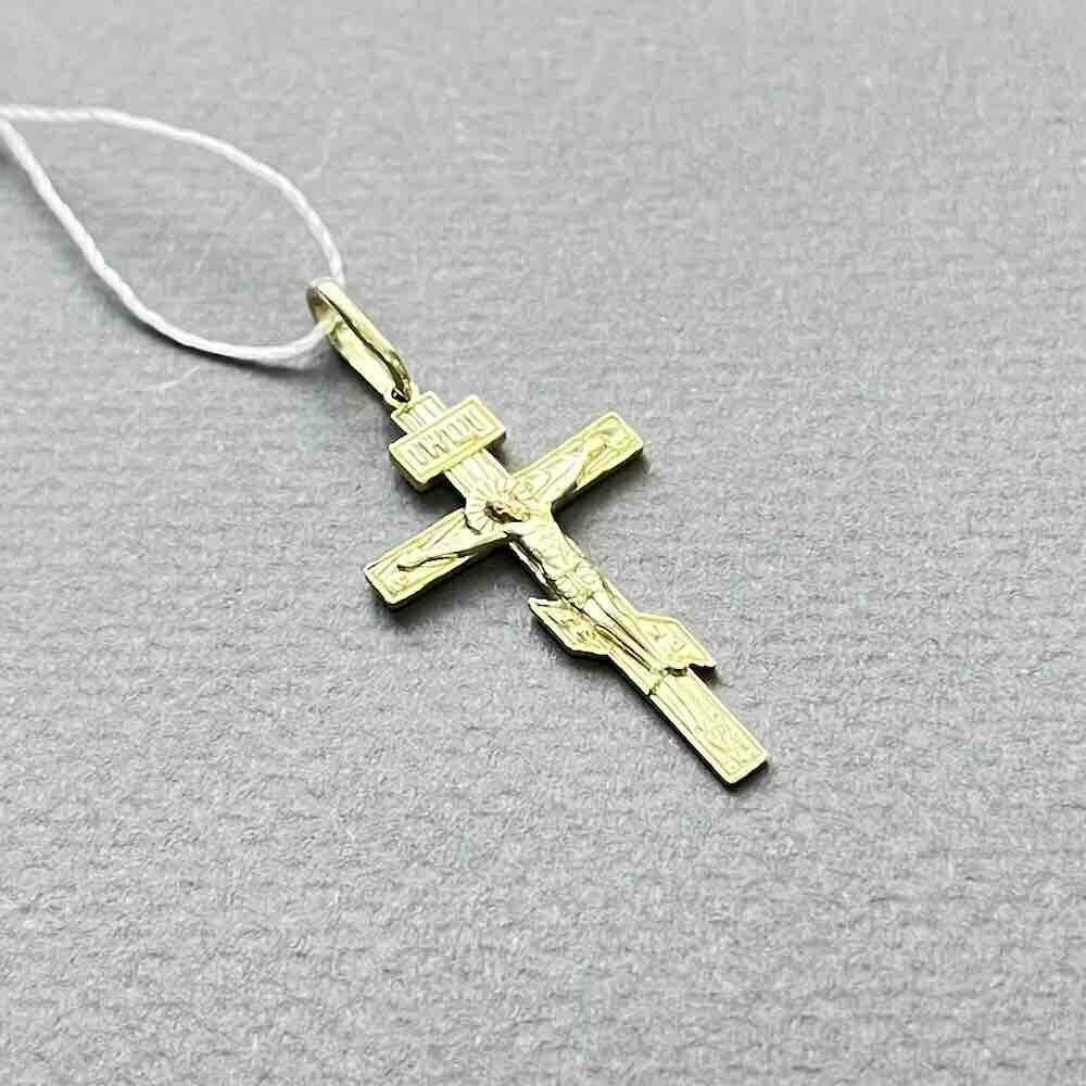 Крестик, желтое золото, 585 проба