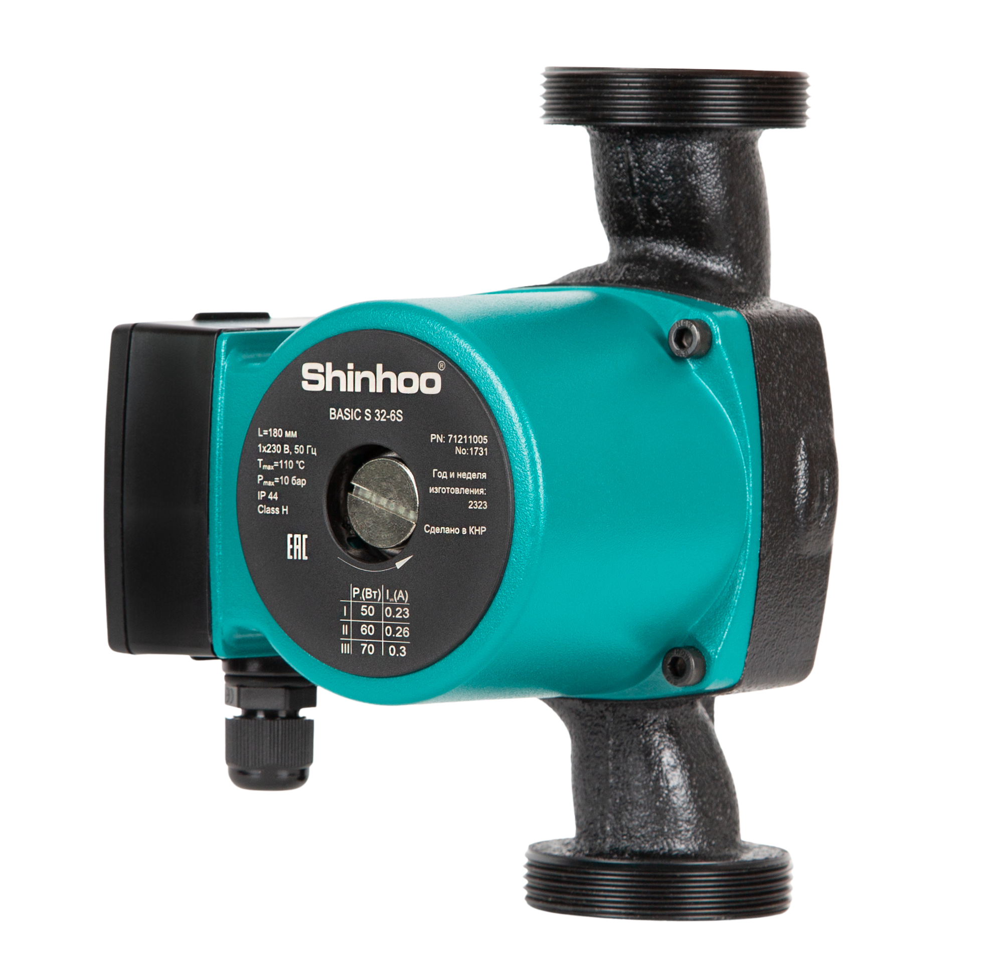 Насос циркуляционный Shinhoo BASIC S 32-6S с гайками