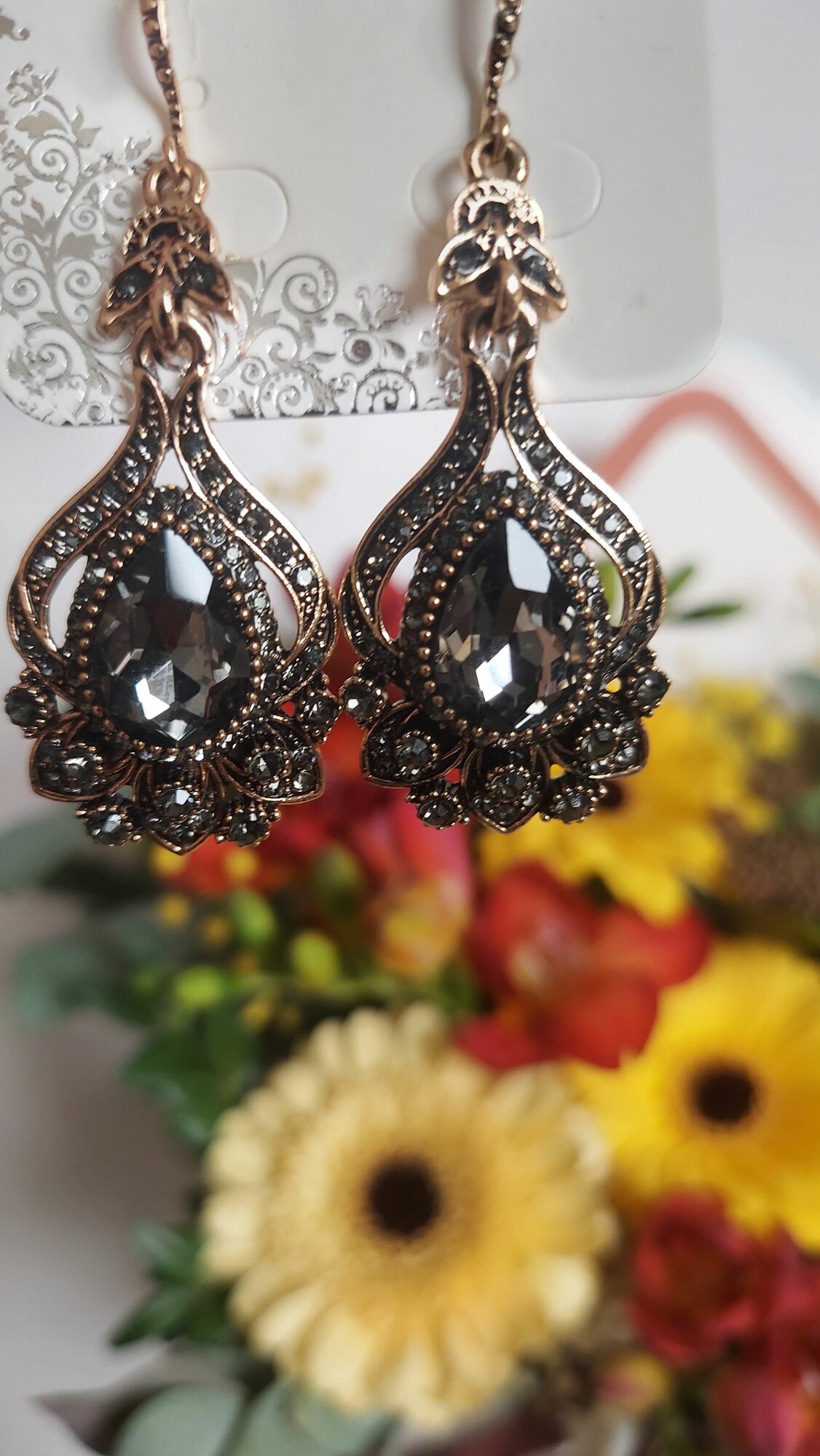 Серьги, искусственный камень