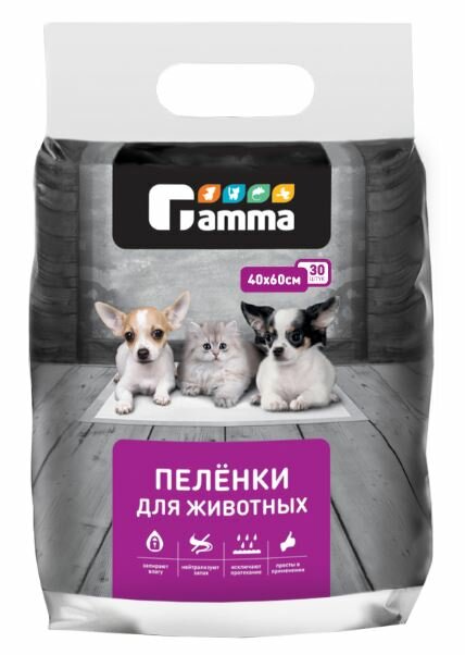 Гамма Пеленки впитывающие для животных, 40*60 см 30шт.