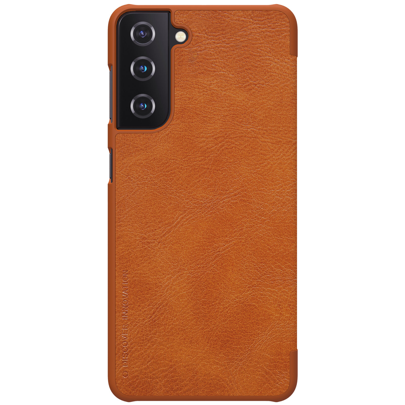 Кожаный чехол книжка коричневого цвета от Nillkin для Samsung Galaxy S21+, серия Qin Leather