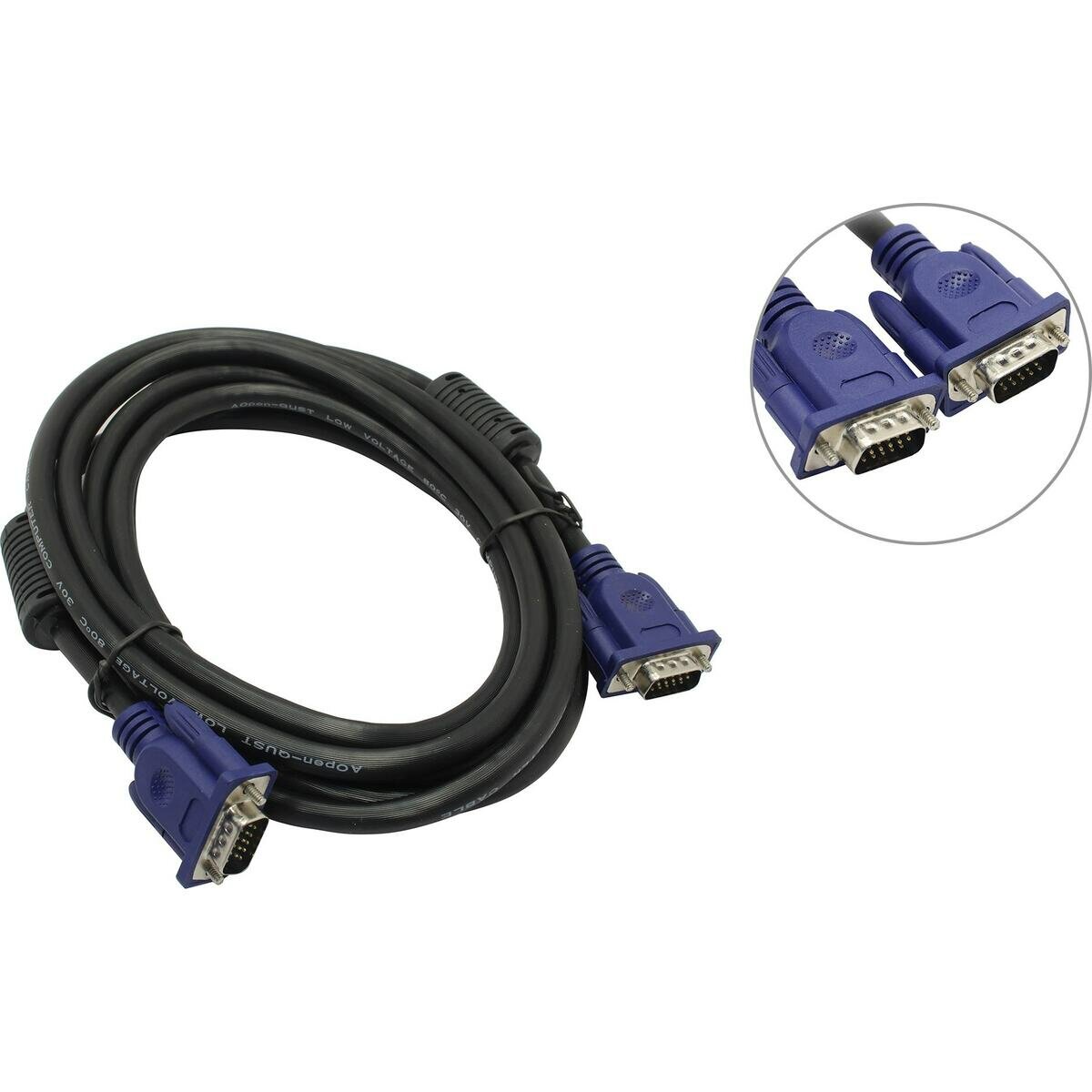 AOpen Кабель монитор - SVGA card (15M -15M) 3м 2 фильтра
