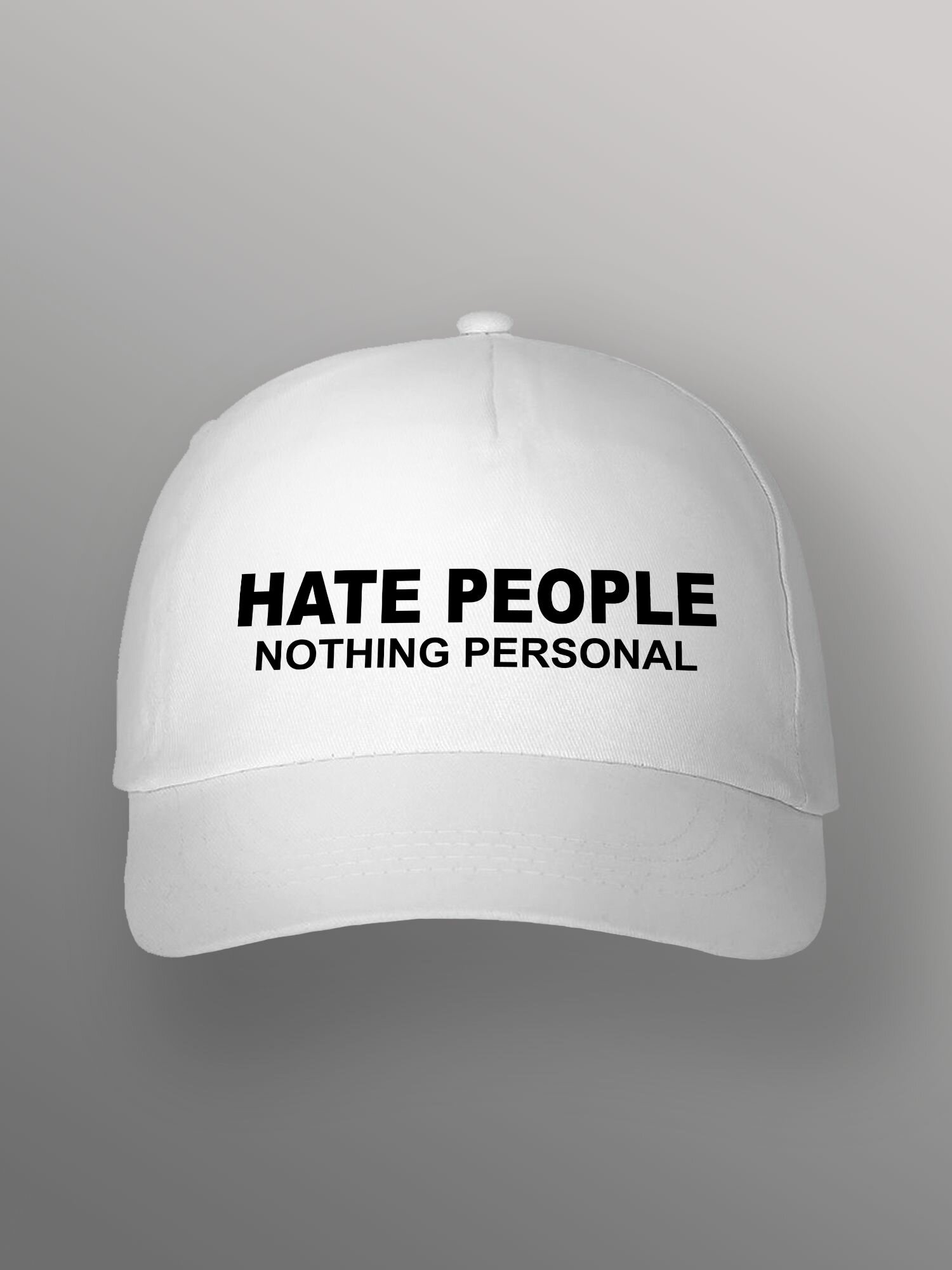 Бейсболка Top Fun Hate people для мужчин и женщин, размер 56-58, белый, — фото 1