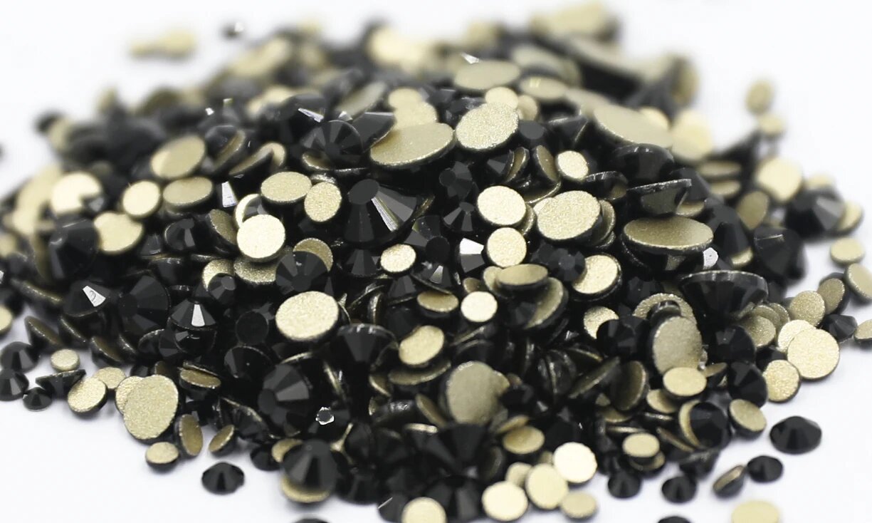 Стразы Nailsworld SS4-SS30 без горячей фиксации Черный, Black