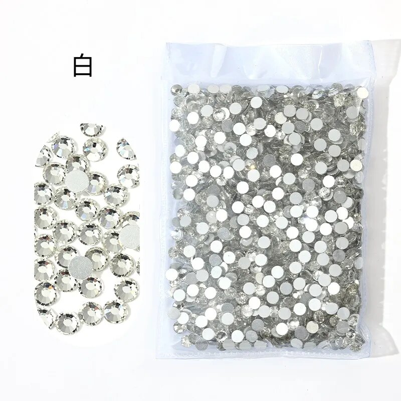 Хрустальные стразы WQHSY SS3-SS20 набор 1440 шт. Серебряный, ss20 1440pcs, Crystal Clear