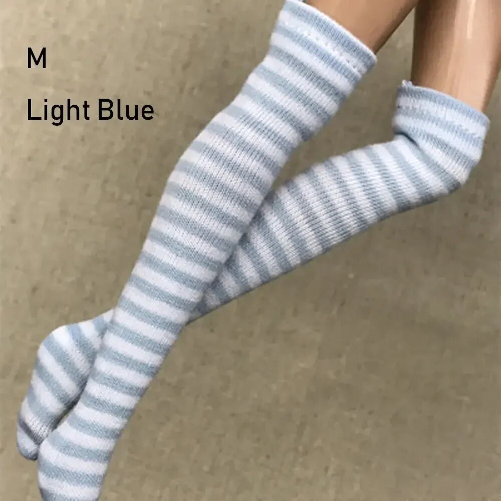 Кукольные носки для кукол 1/6, голубой, light blue, размер S