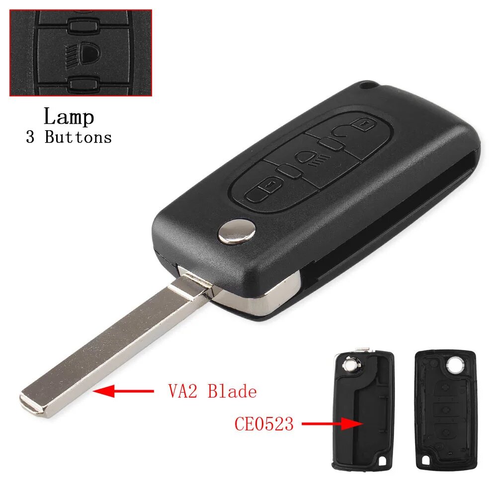 Ключ для Peugeot Citroen VA2 Blade, 3 Buttons, CE0523