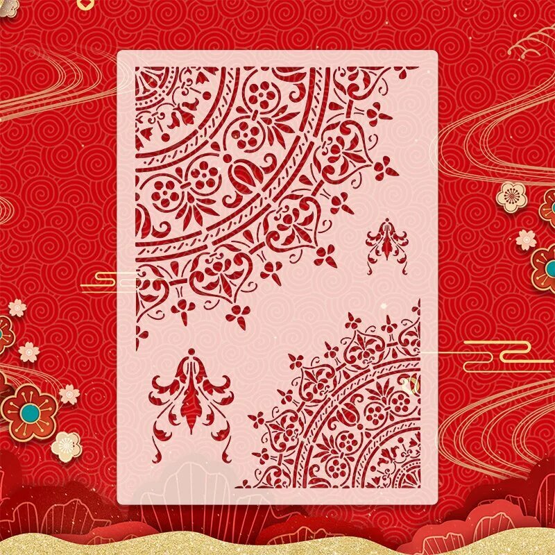 Трафарет для рисования, цветочный орнамент, No.4