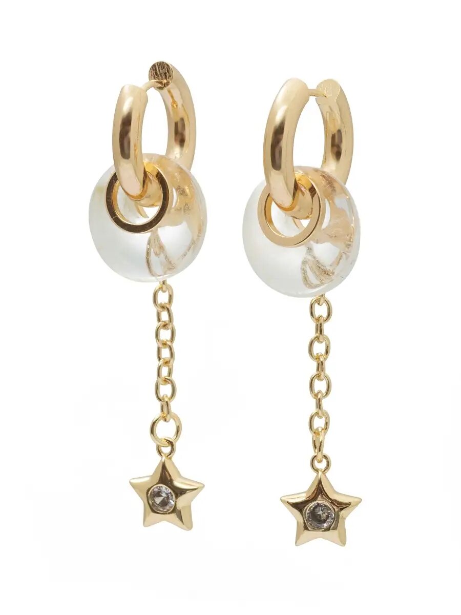 Серьги-трансформеры MOLODYH, кварц, кристаллы Swarovski