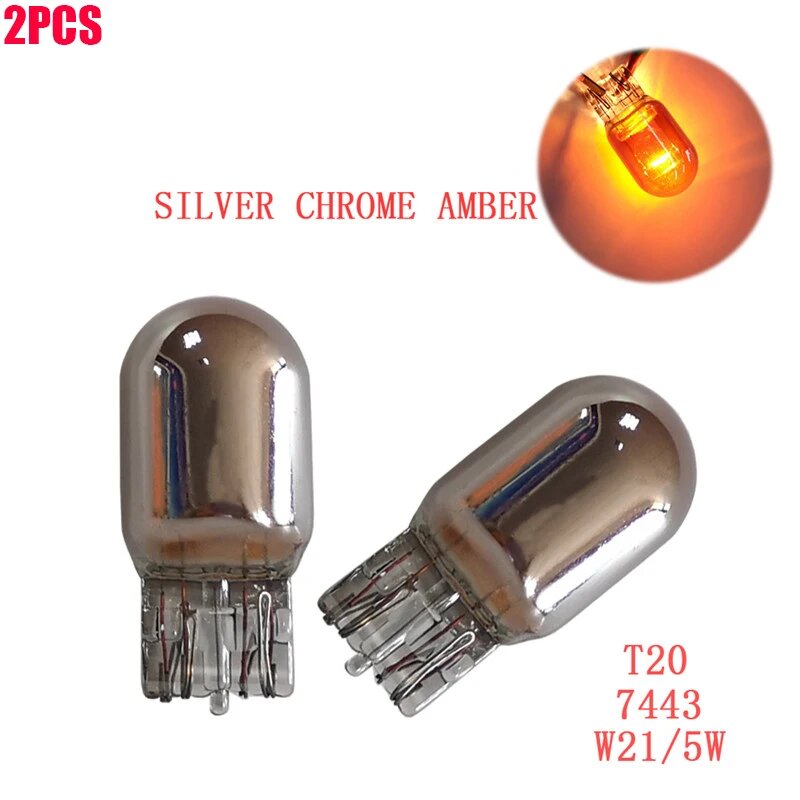 2 шт, автомобисветодиодный светодиодные лампы 12 В/24 В 5 Вт T10/T20 T20 7443 5W Amber