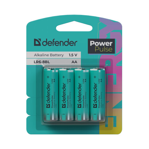 Батарейка алкалиновая Defender PowerPulse LR6-4BL АА, блистер, 4 шт.