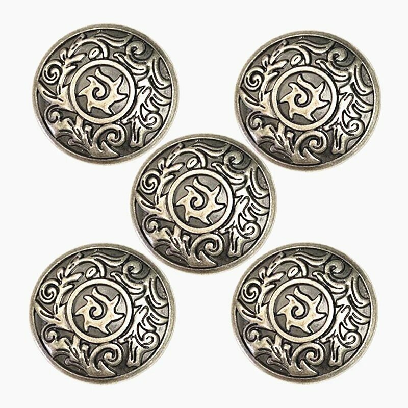 Заклепки для одежды, цинковый сплав, солнце, цветок, 5 шт. Silver