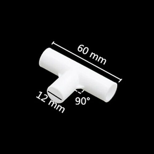 ПВХ тройник 12 мм Adhere To Fly 60/90/120/135 градусов 5 шт White