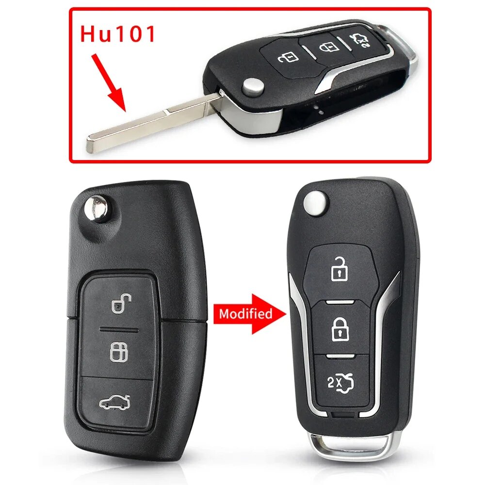 Модифицированный Автомобильный ключ KEYYOU для Ford Mondeo Focus Fiesta C Max S Max Galaxy Fob 3 кнопки Складной автомобильный пульт дистанционного управления Корпус Корпуса modified key