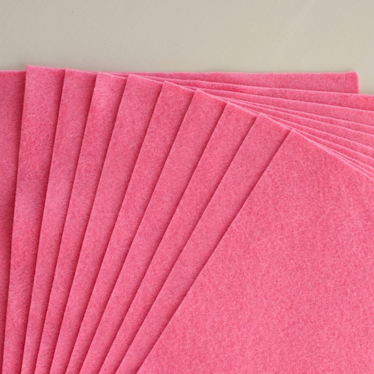 Фетр декоративный Рукоделие 180 г, 2 мм цвет розовый, 10 листов 21х30 см