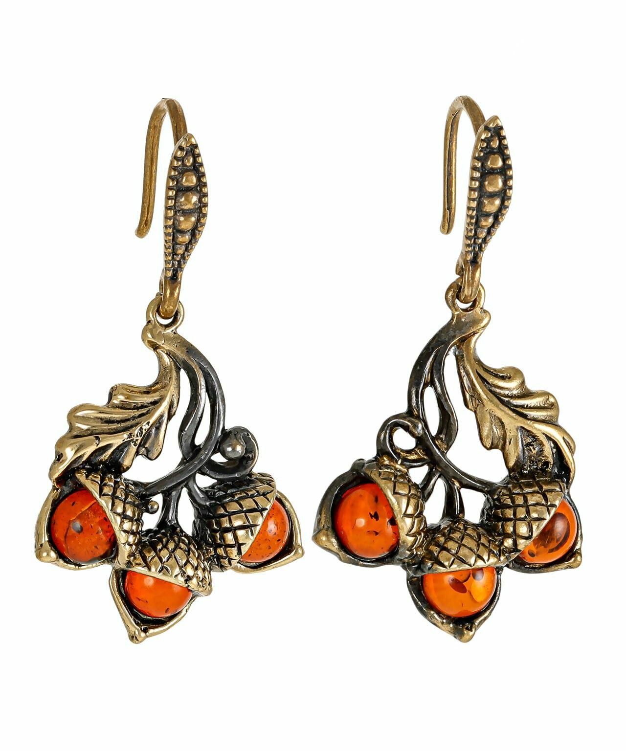 Серьги, янтарь