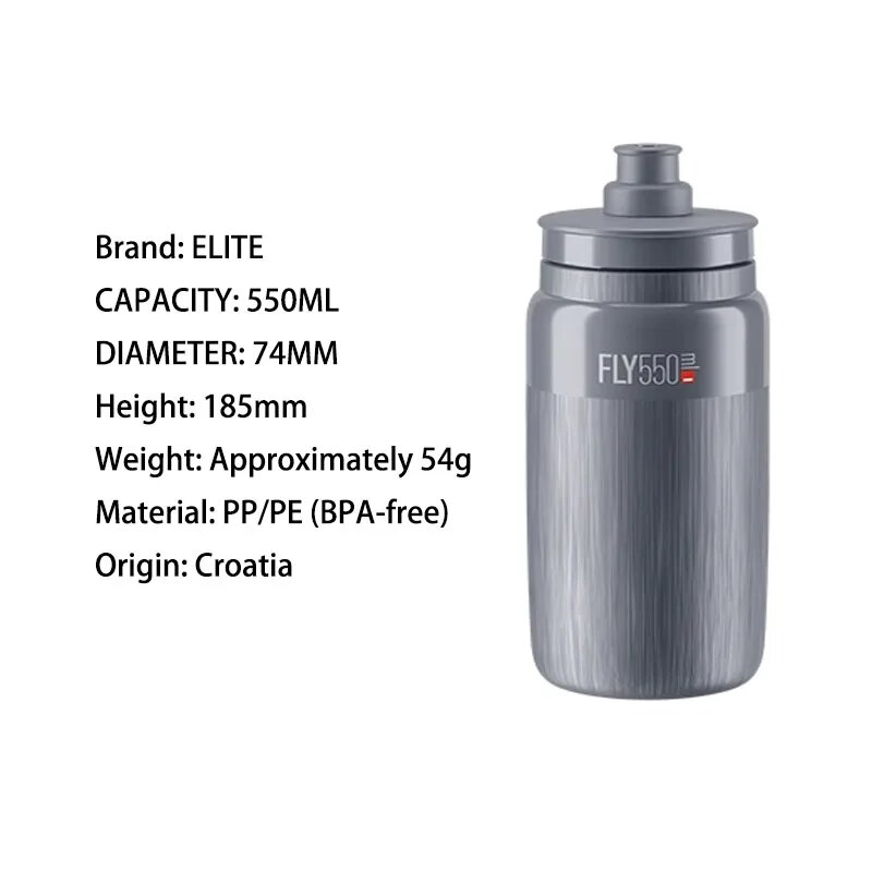 Elite Cycling Water Bottle 550 мл Grey-550ML