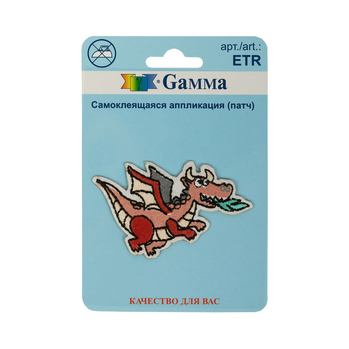 Gamma ETR-IK38 самоклеящаяся аппликация патч Дракон 01-108 5.9×3.9 см №01 1 шт для одежды