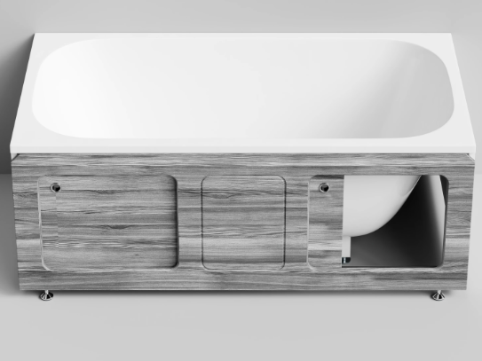 Экран-купе 180, МДФ, цвет лиственница, на ножках, раздвижной, регулировка по высоте