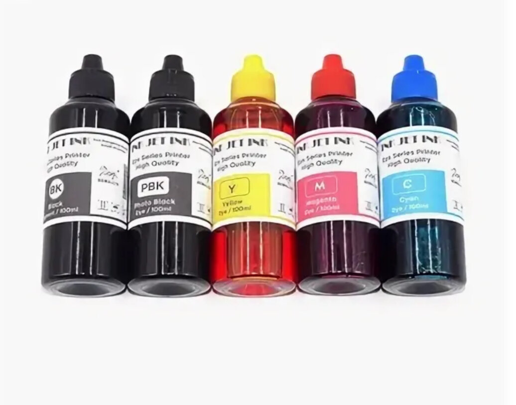 Чернила для принтера Epson XP-530, XP-540, XP-630, XP-635, XP-640, XP-645, XP-830, XP-900, XP-7100, 5 х 100 мл, комплект