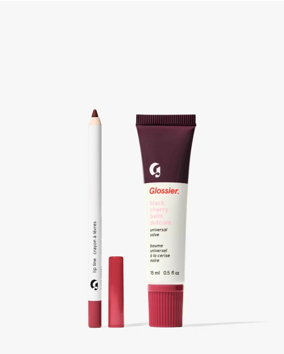 Glossier Набор карандаш- лайнер для губ + бальзам Balm + Line Duo, Black Cherry