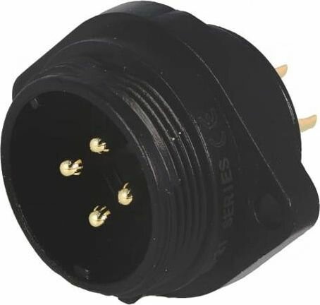 Разъем WEIPU SP2113/P4 Гнездо SP21 "папа" PIN 4 IP68 пайка 500В 4мм2 30А -25-85 град. C 1 шт