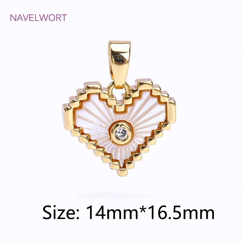 Подвеска сердце NAVELWORT, 18K позолота, 14mm*16.5mm, 3шт