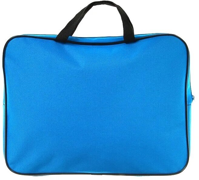 Папка с ручками, текстильная, А4, 350 х 265 х 80 мм,"Оникс", ПМД 4-42,"Офис", цвет Голубой/чёрный (р .