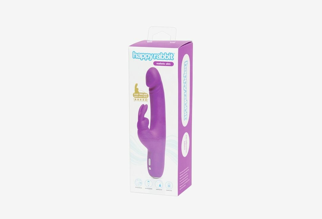Вибратор HAPPY RABBIT Slimline Realistic Rechargeable Rabbit Vibrator