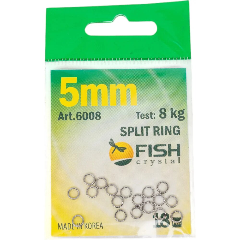 Кольцо заводное FISHCRYSTAL ф 5 мм, 8 кг, 18 шт 6008-05F
