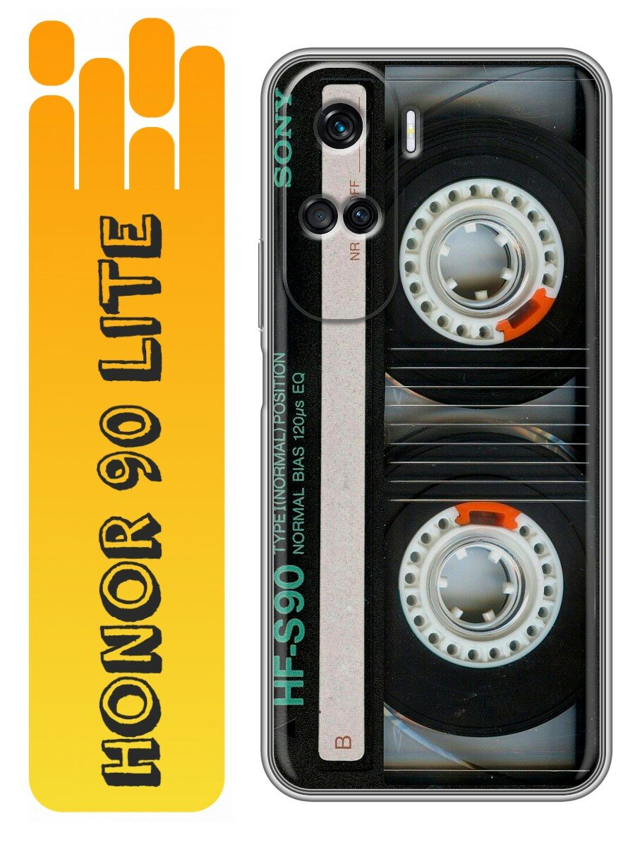 Чехол для Honor 90 Lite с принтом Кассета ретро (Хонор 90 Лайт)