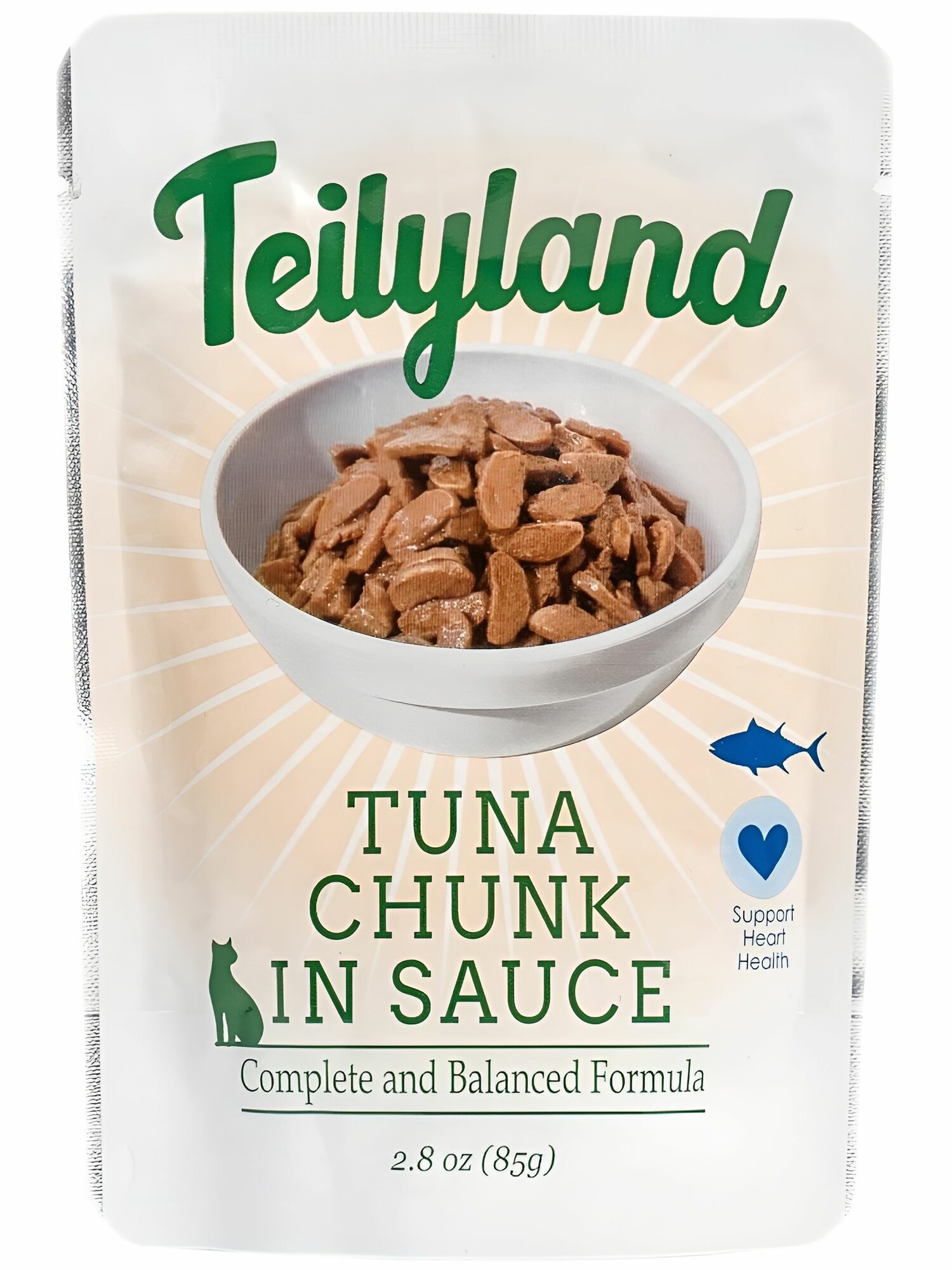 Влажный корм Teilyland Pettric для кошек полнорационный с тунцом в соусе, 85 г * 24 шт