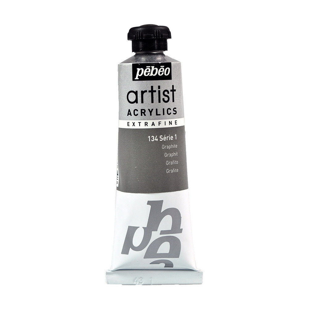Краска акриловая Pebeo Artist Acrylics extra fine, №1, 37 мл, графит
