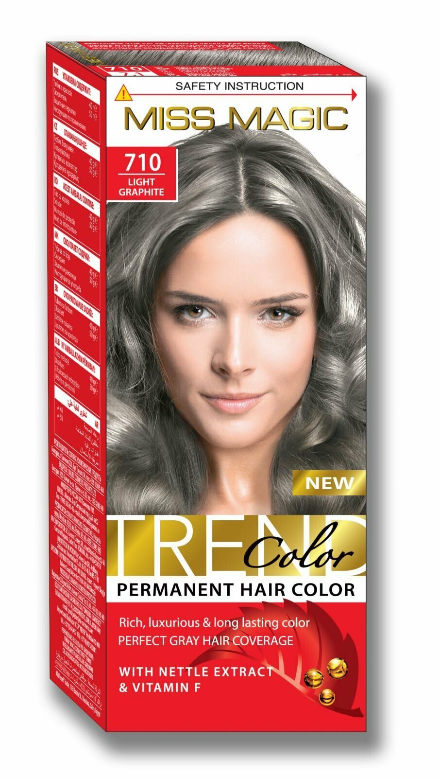 Краска для волос Miss Magic 710 Светлый графит, краска 40 г, окислитель 50 г, перчатки