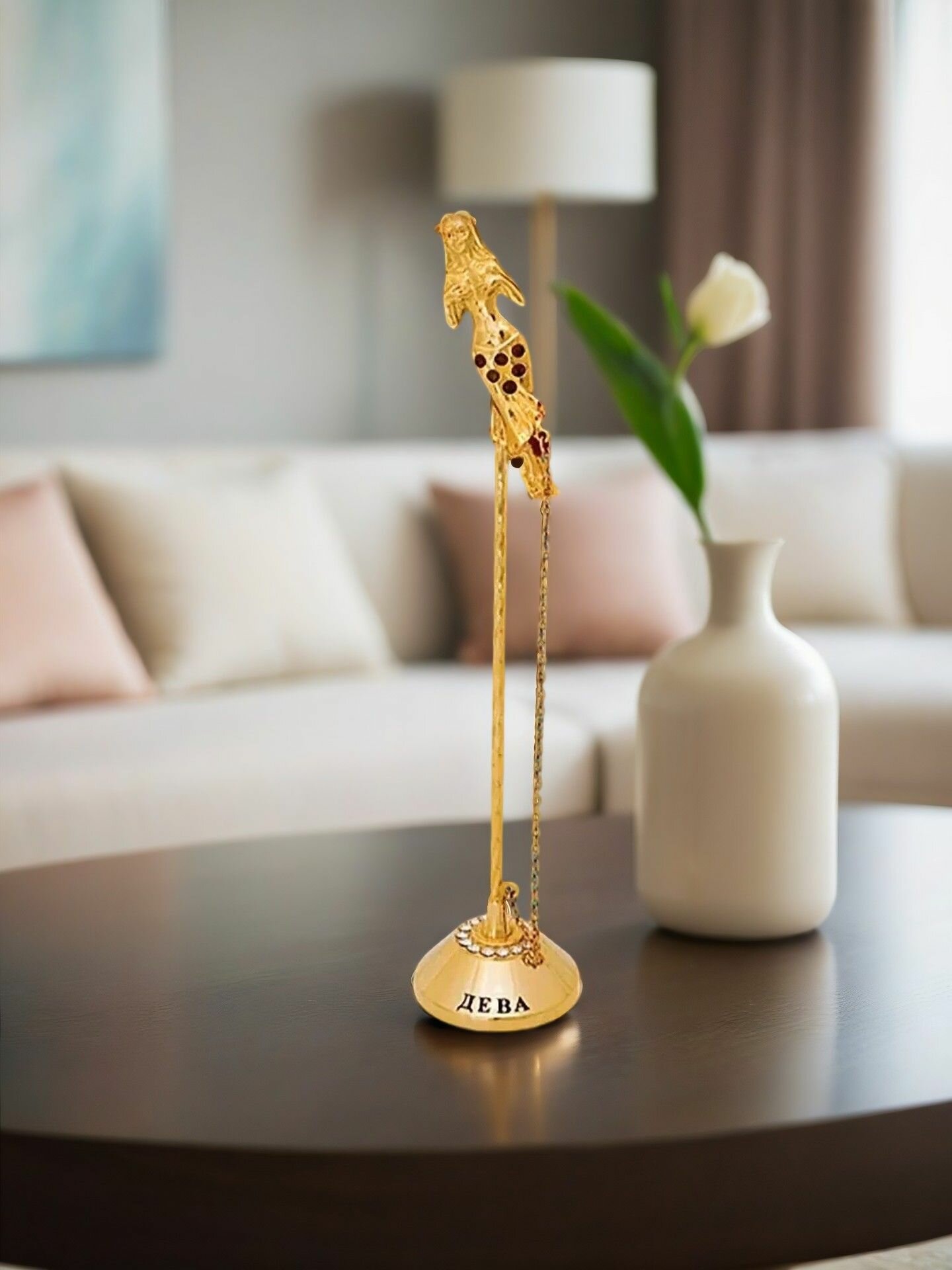 Статуэтка Знак зодиака Дева, на подставке с магнитом, высота 15 см