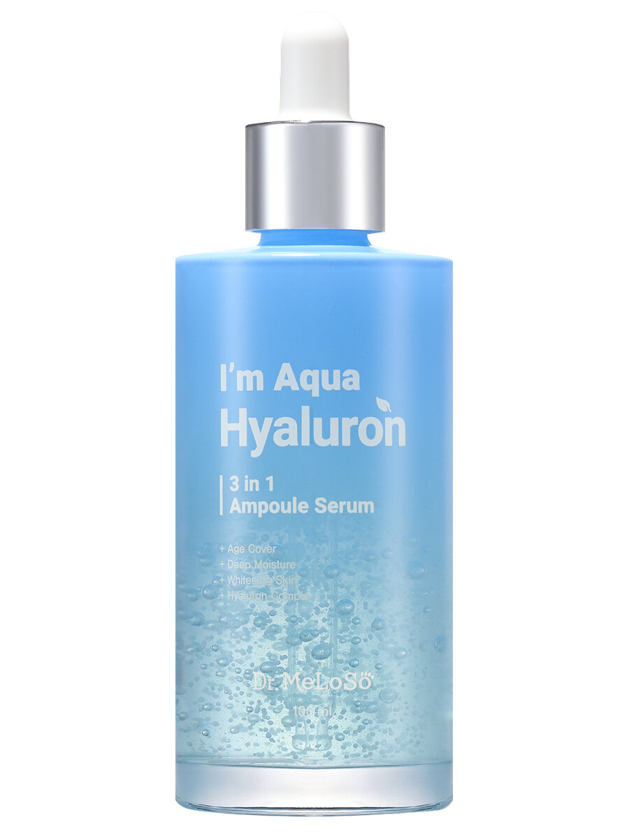 Dr.MeLoSo Ампульная сыворотка для лица с гиалуроновой кислотой / I'm Aqua Hyaluron 3 In 1 Ampoule Serum, 100 мл