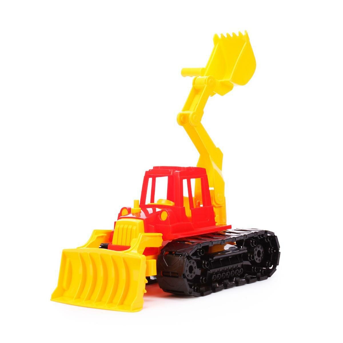 Трактор игрушечный 'Байкал' с грейдером/ковшом, пластик, 40х16х16см, яркий