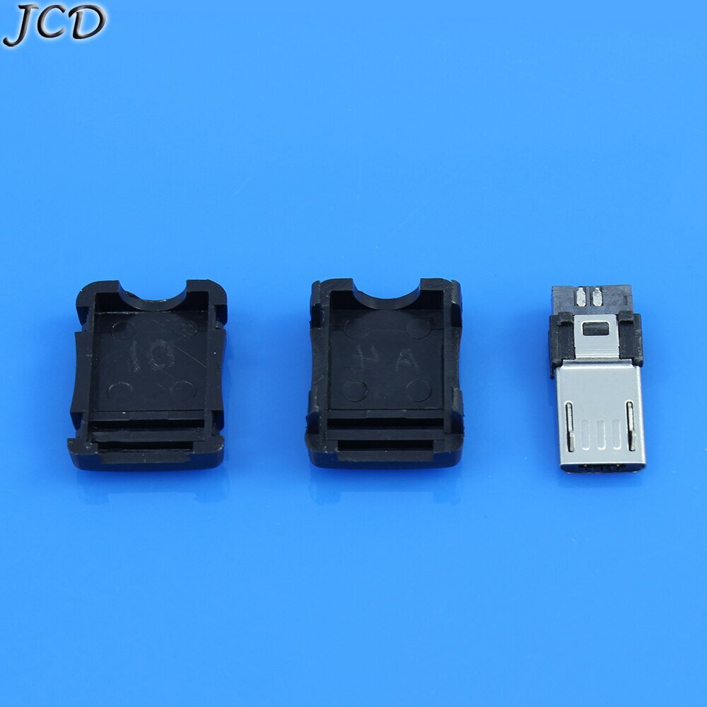 JCD 2Set Micro USB Male Connector Male Micro USB Jack 2.0 5PIN Plug Socket с пластиковой крышкой для видов DIY