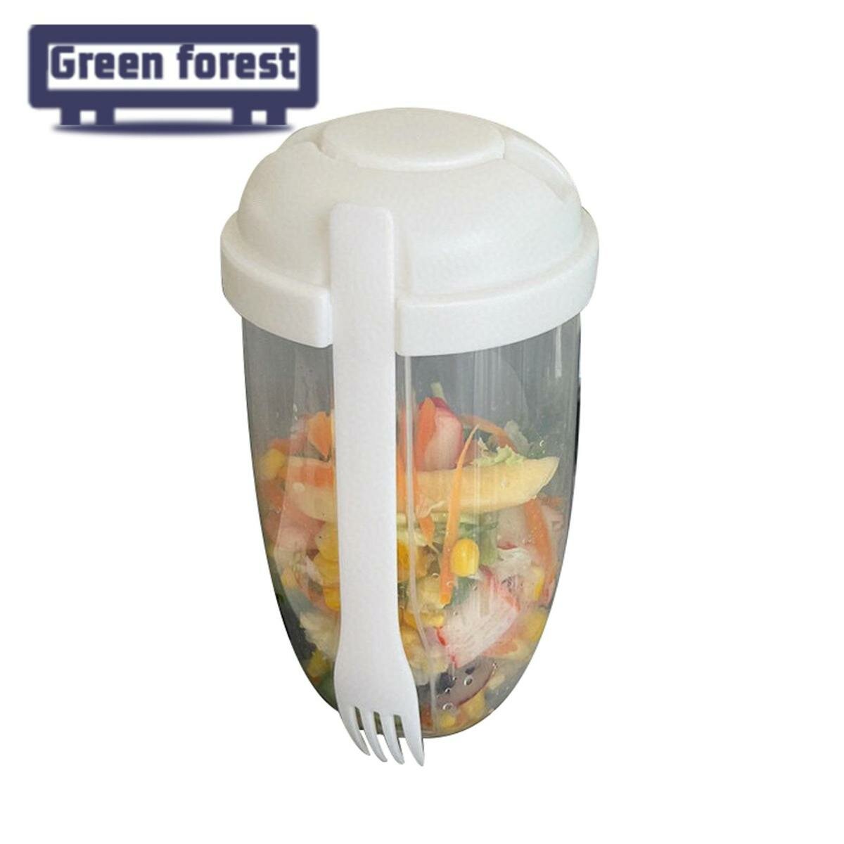 Зеленый лес Салатный контейнер Принесите свою вилку Повседневный обед Здоровый для похудения Салатные стаканчики